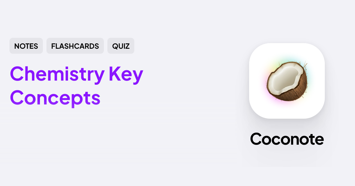 Chemistry Key Concepts | Coconote