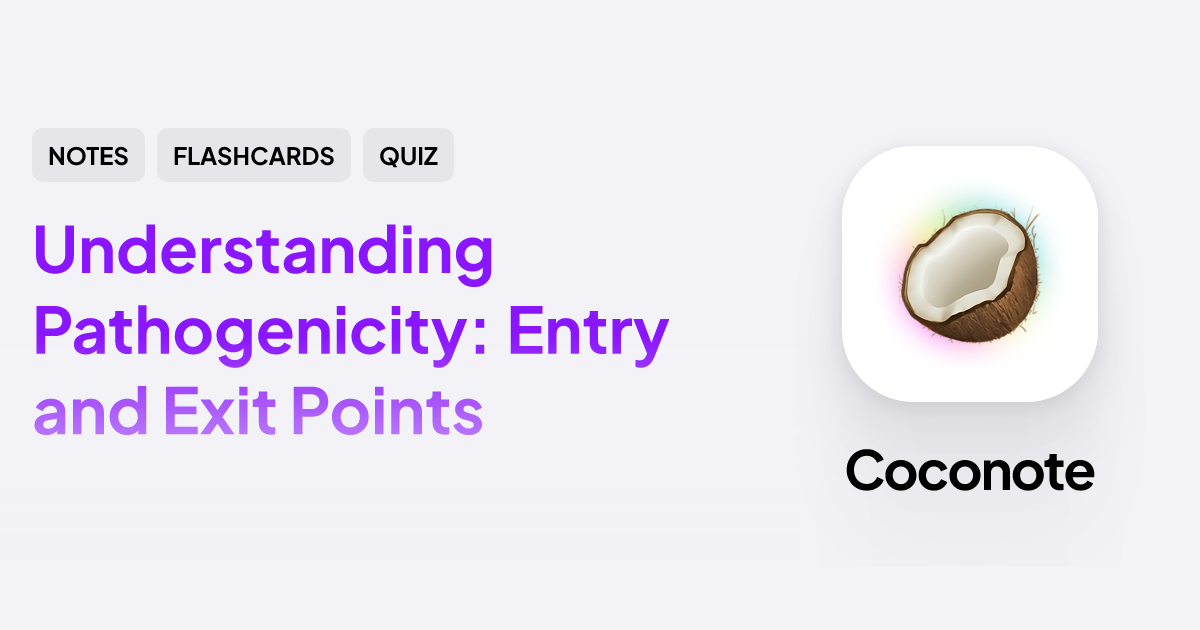Understanding Pathogenicity: Entry and Exit Points | Coconote