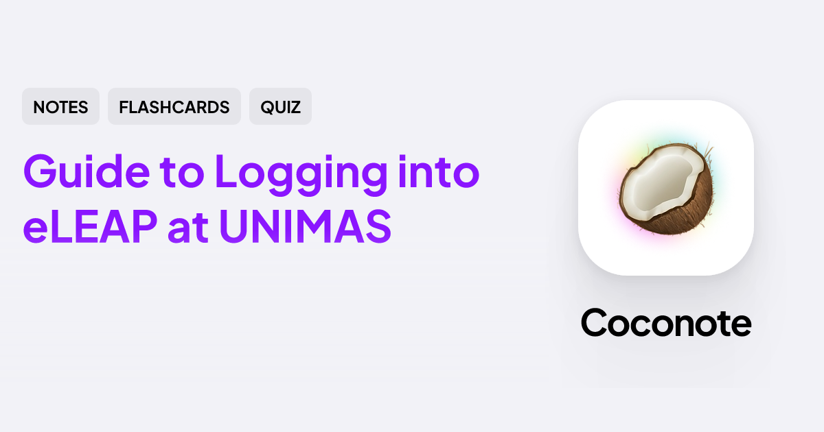Guide to Logging into eLEAP at UNIMAS | Coconote