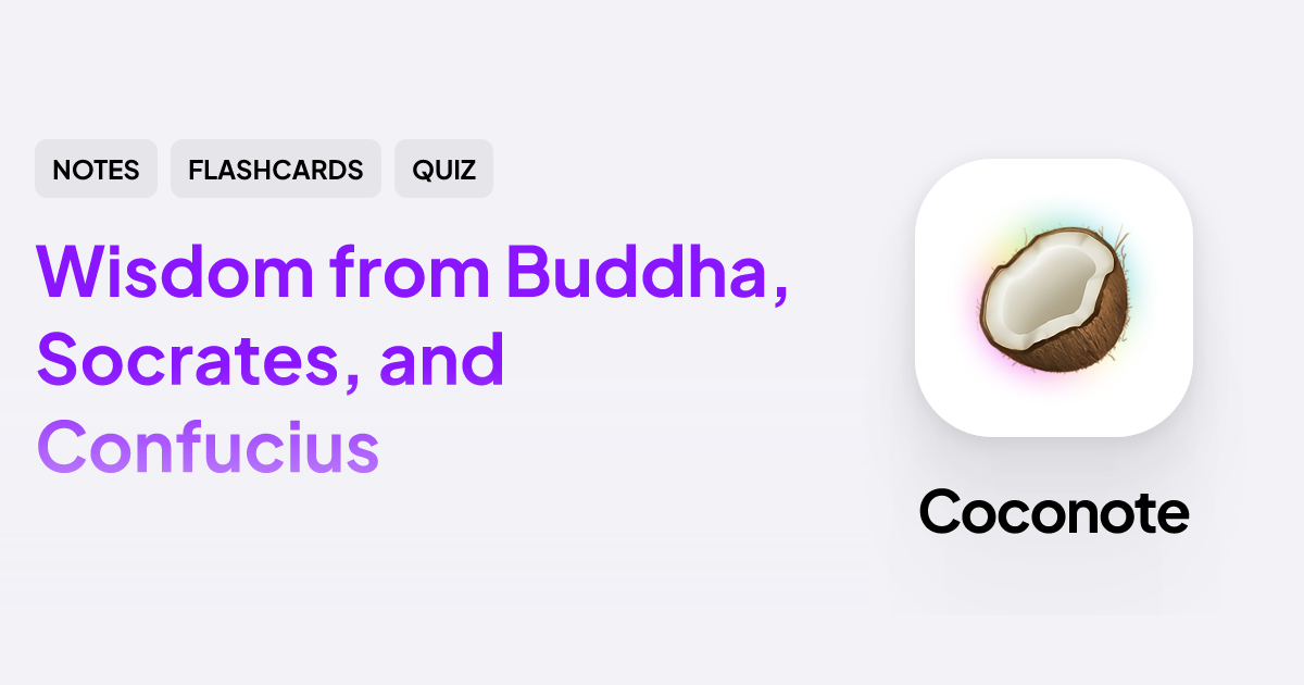 Wisdom from Buddha, Socrates, and Confucius | Coconote