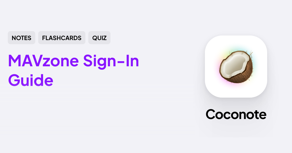 MAVzone Sign-In Guide | Coconote