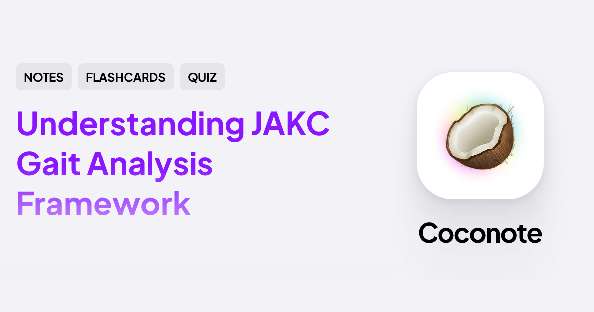 Understanding JAKC Gait Analysis Framework | Coconote