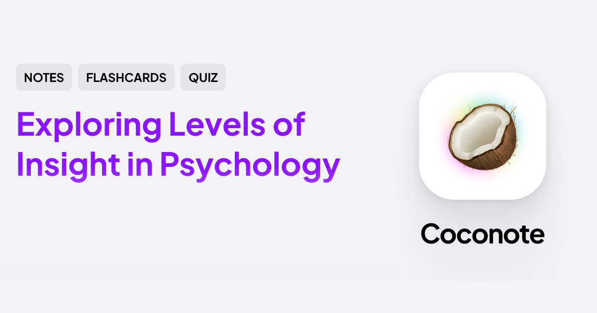 Exploring Levels of Insight in Psychology | Coconote