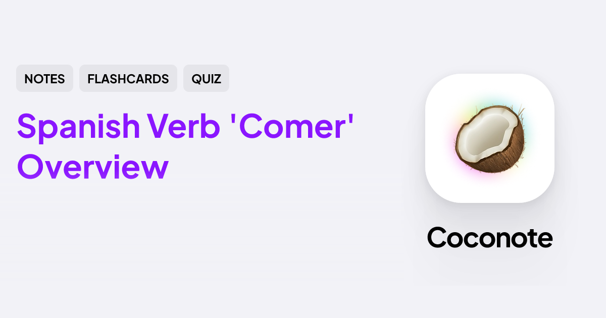 Spanish Verb 'Comer' Overview | Coconote