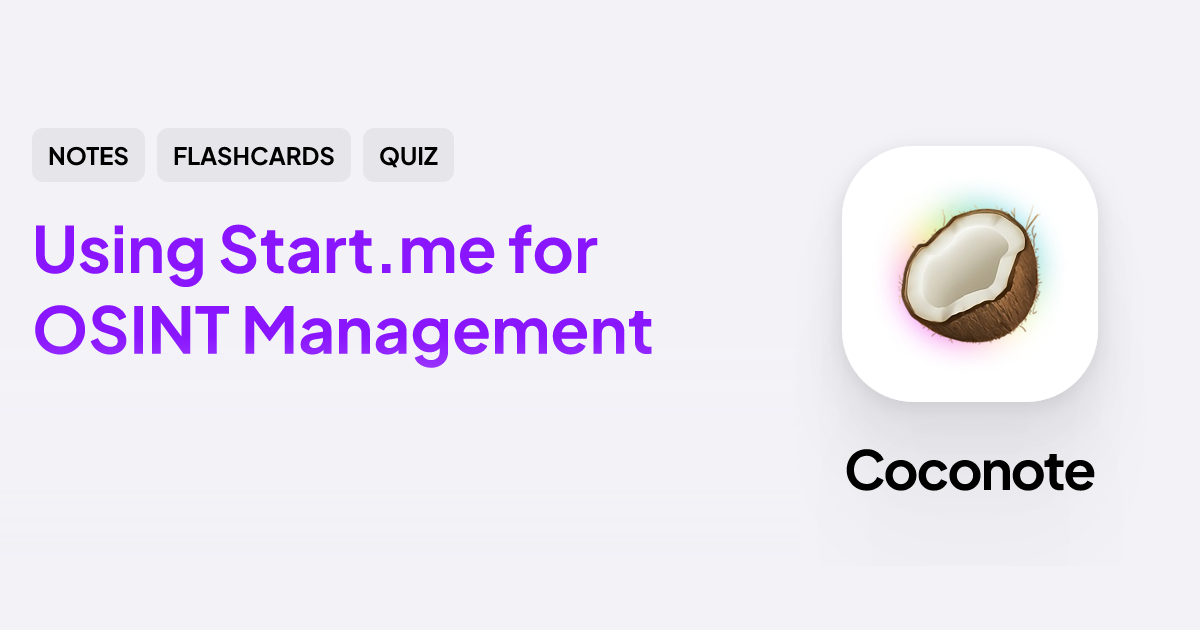Using Start.me for OSINT Management | Coconote