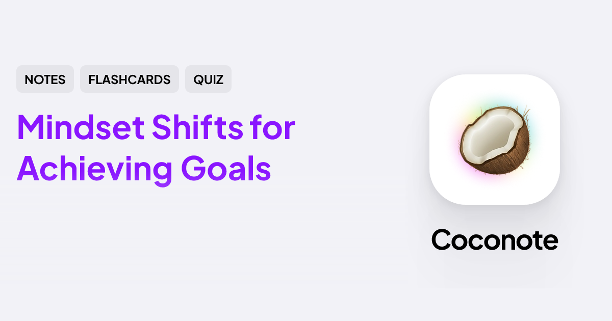 Mindset Shifts for Achieving Goals | Coconote