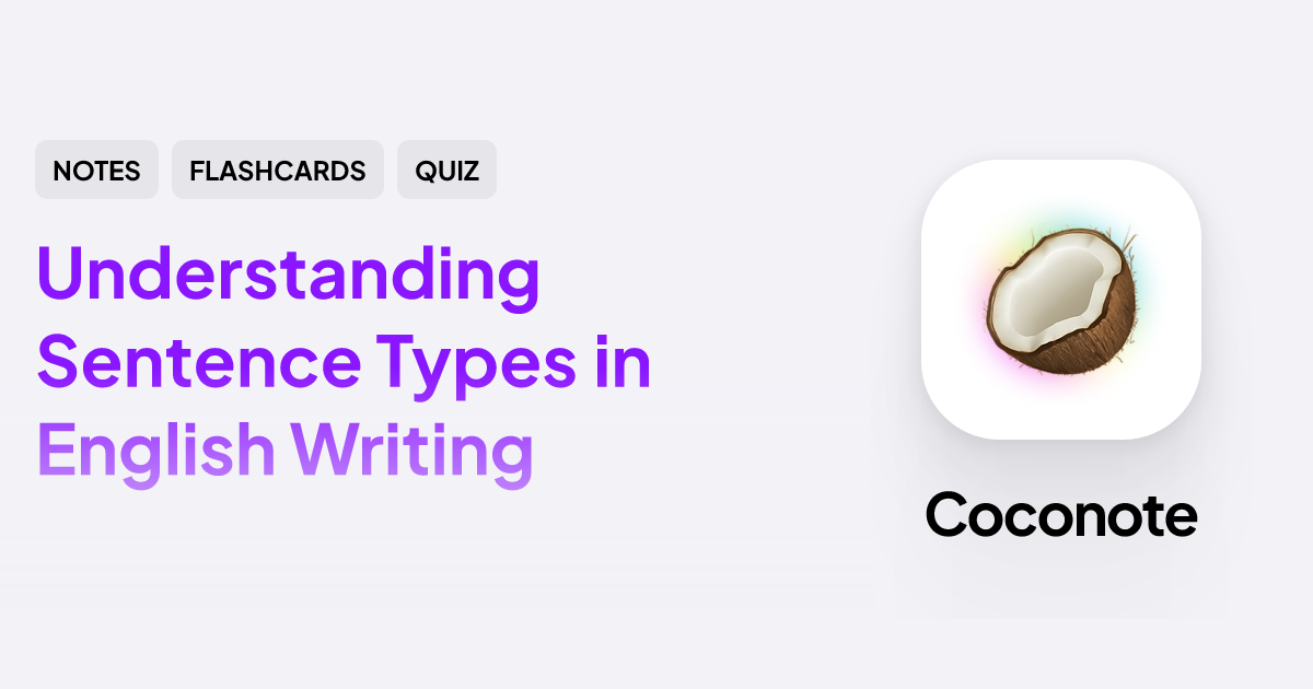 Understanding Sentence Types in English Writing | Coconote