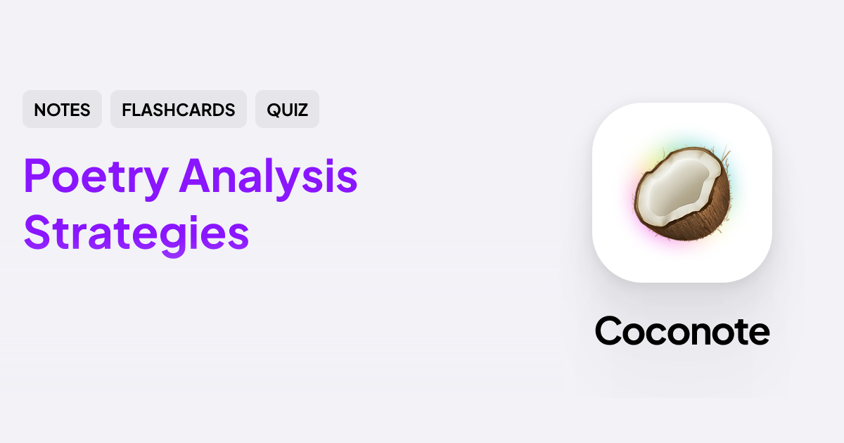 Poetry Analysis Strategies | Coconote