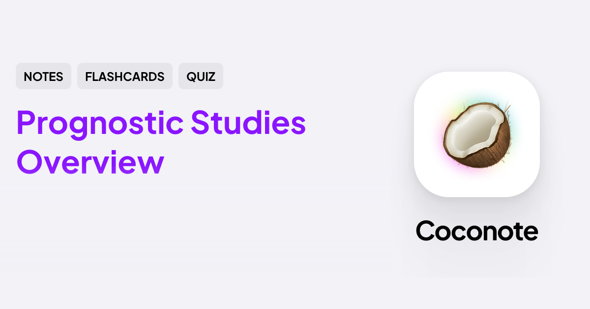 Prognostic Studies Overview | Coconote
