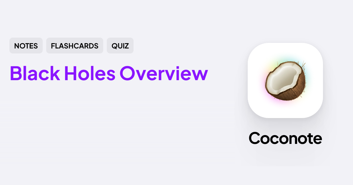 Black Holes Overview | Coconote