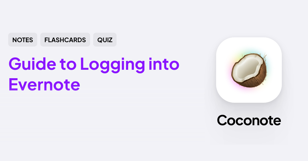 Guide to Logging into Evernote | Coconote