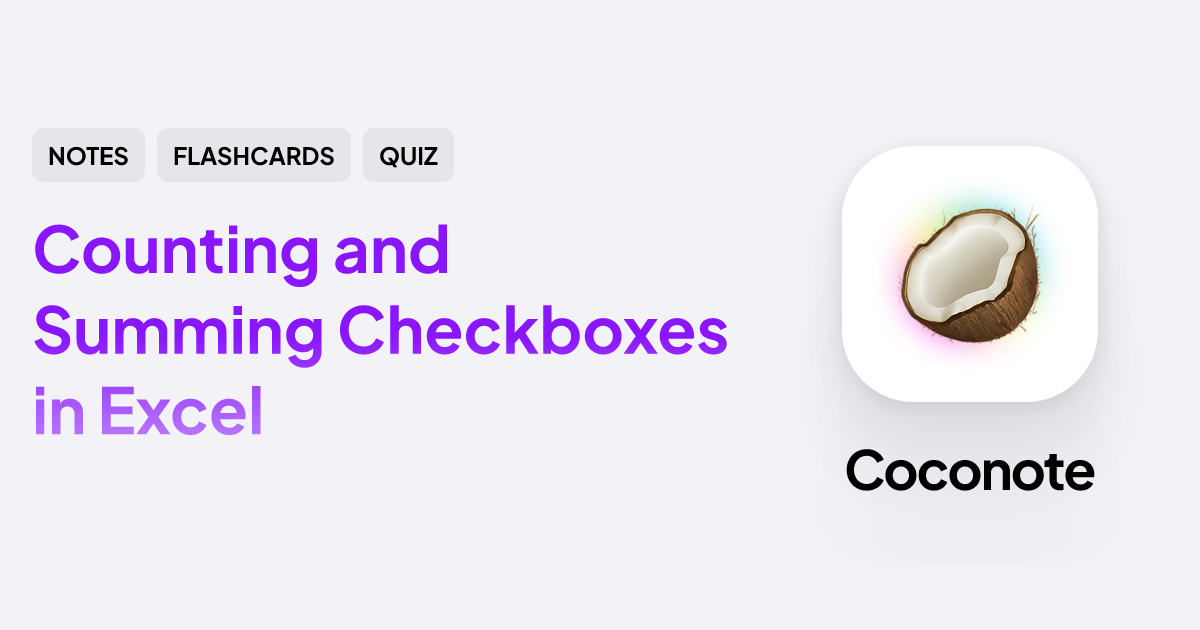 Counting And Summing Checkboxes In Excel Coconote