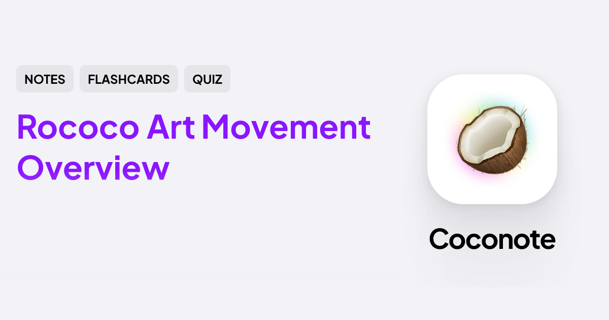 Rococo Art Movement Overview | Coconote