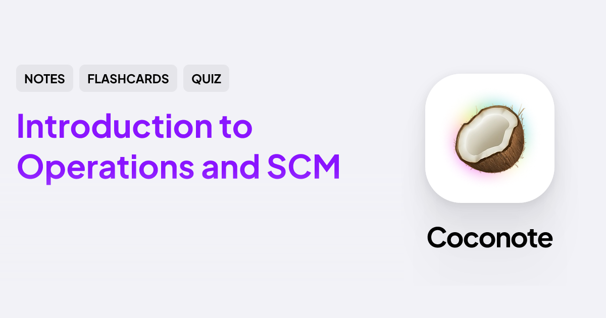 Introduction to Operations and SCM | Coconote