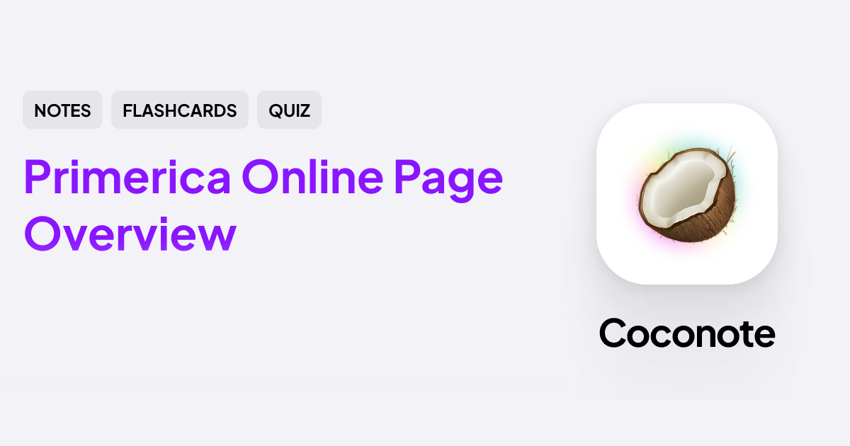 Primerica Online Page Overview | Coconote