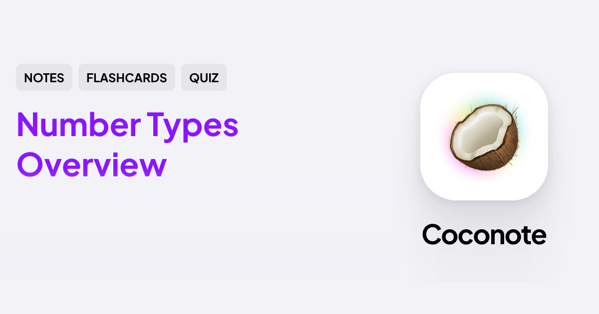 Number Types Overview | Coconote