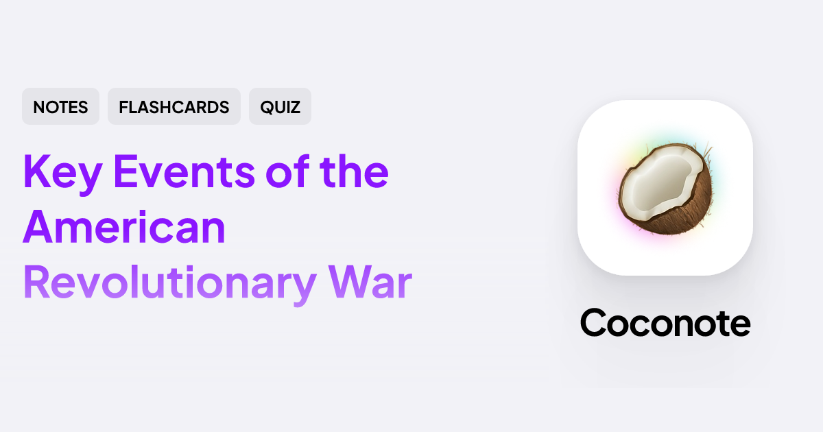 Key Events of the American Revolutionary War | Coconote