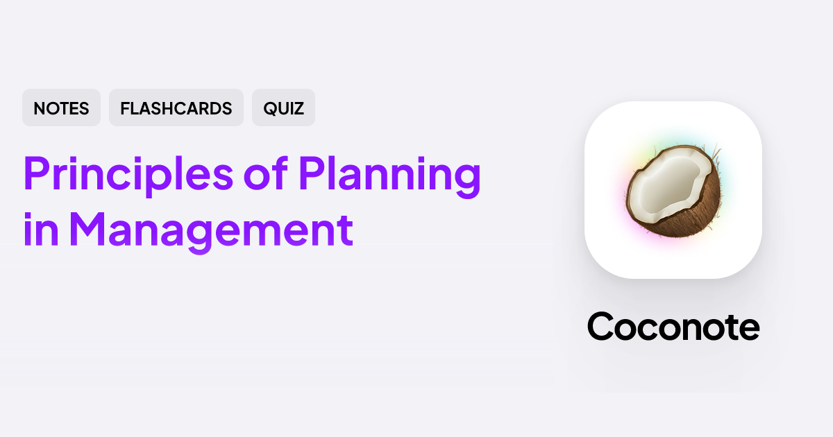Principles of Planning in Management | Coconote