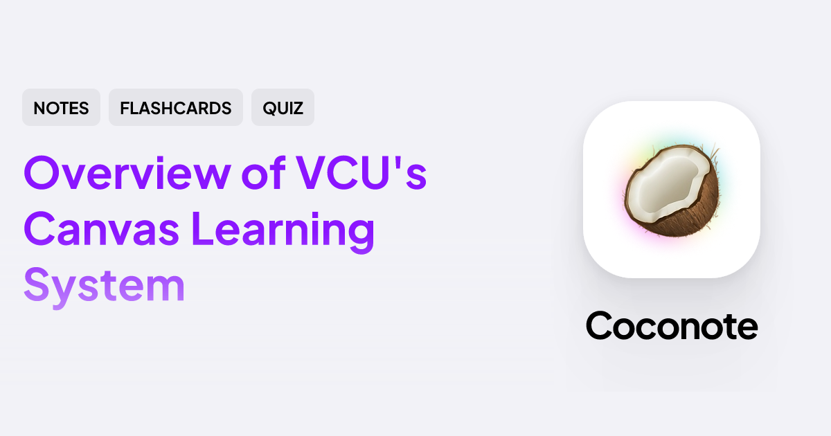 Overview of VCU's Canvas Learning System | Coconote