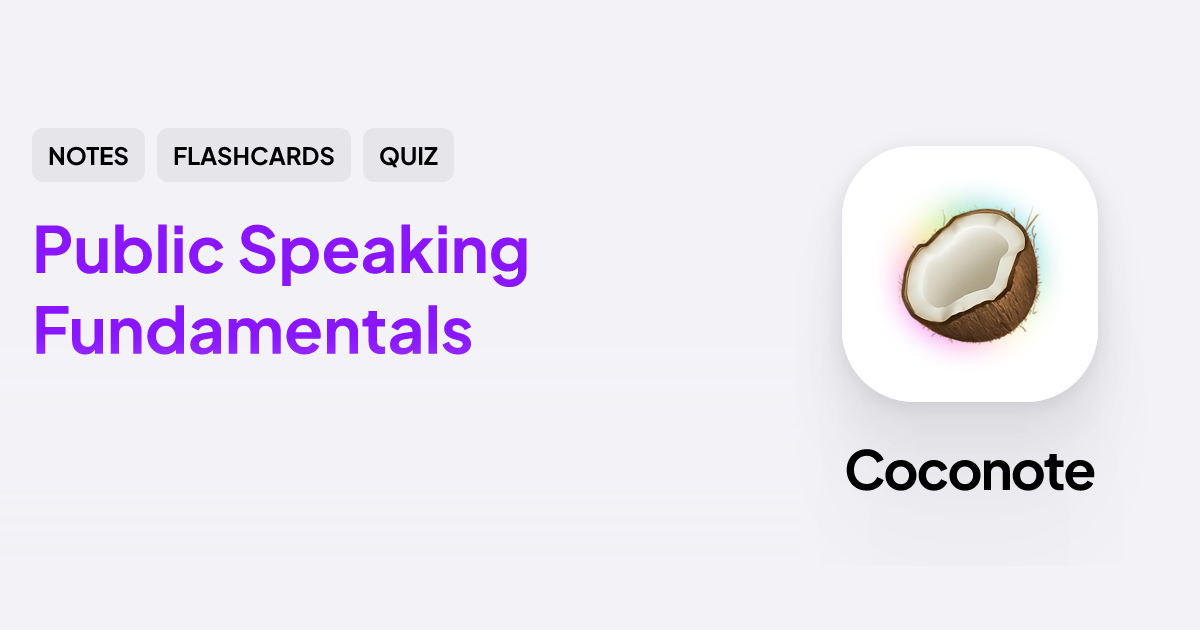 Public Speaking Fundamentals | Coconote