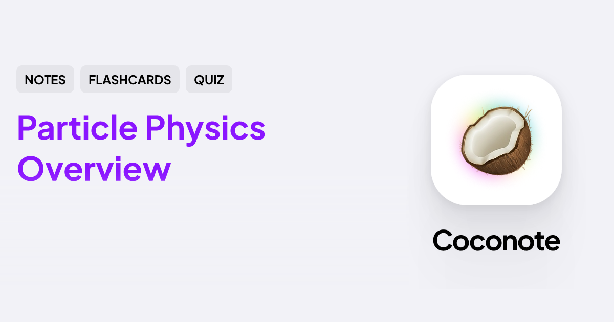 Particle Physics Overview | Coconote