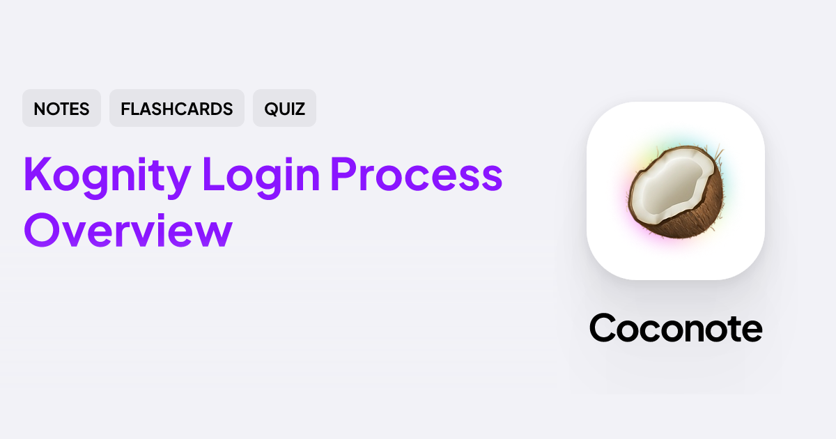 Kognity Login Process Overview | Coconote