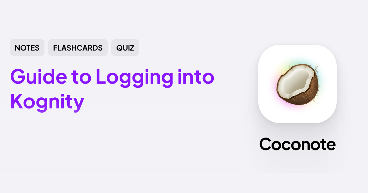 Guide to Logging into Kognity | Coconote