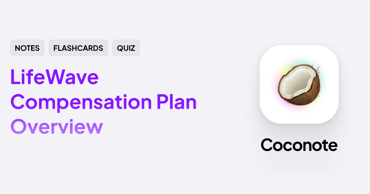 LifeWave Compensation Plan Overview | Coconote