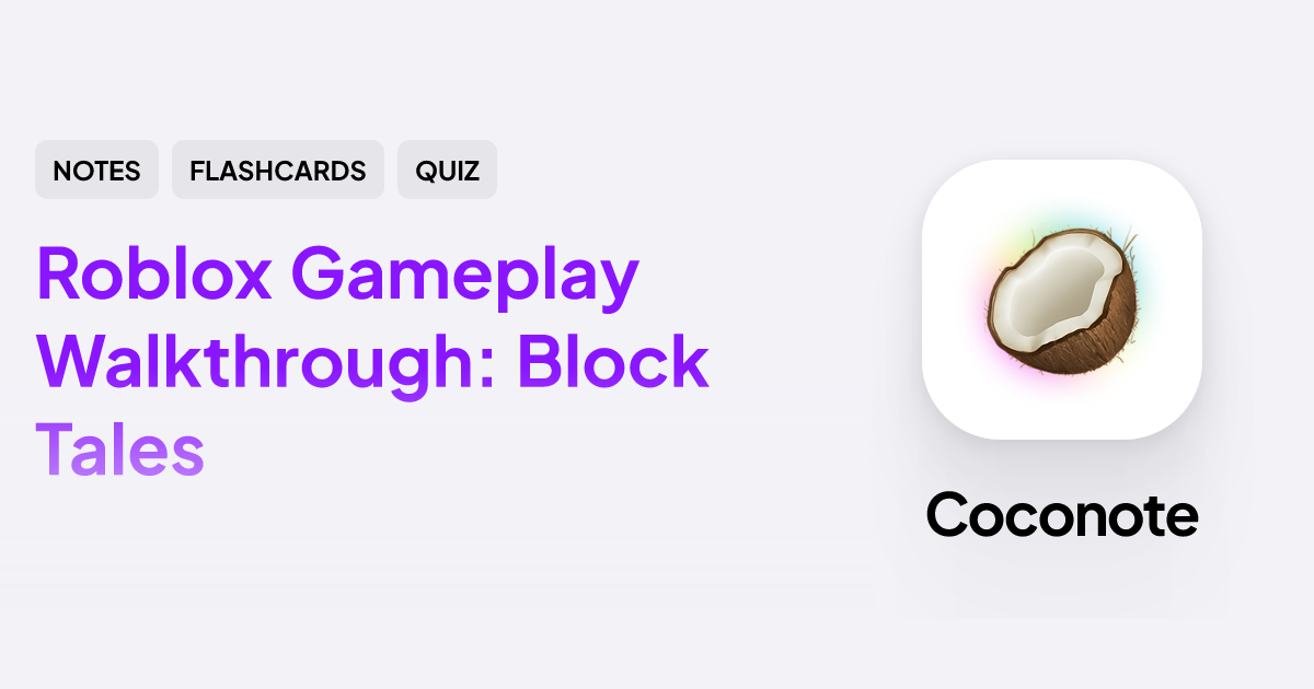 Roblox Gameplay Walkthrough: Block Tales