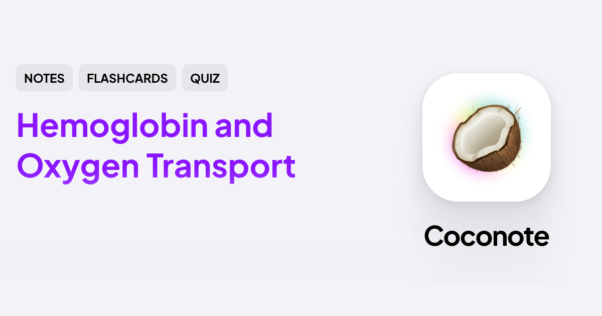 Hemoglobin and Oxygen Transport | Coconote