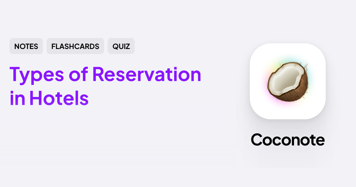 Types of Reservation in Hotels | Coconote