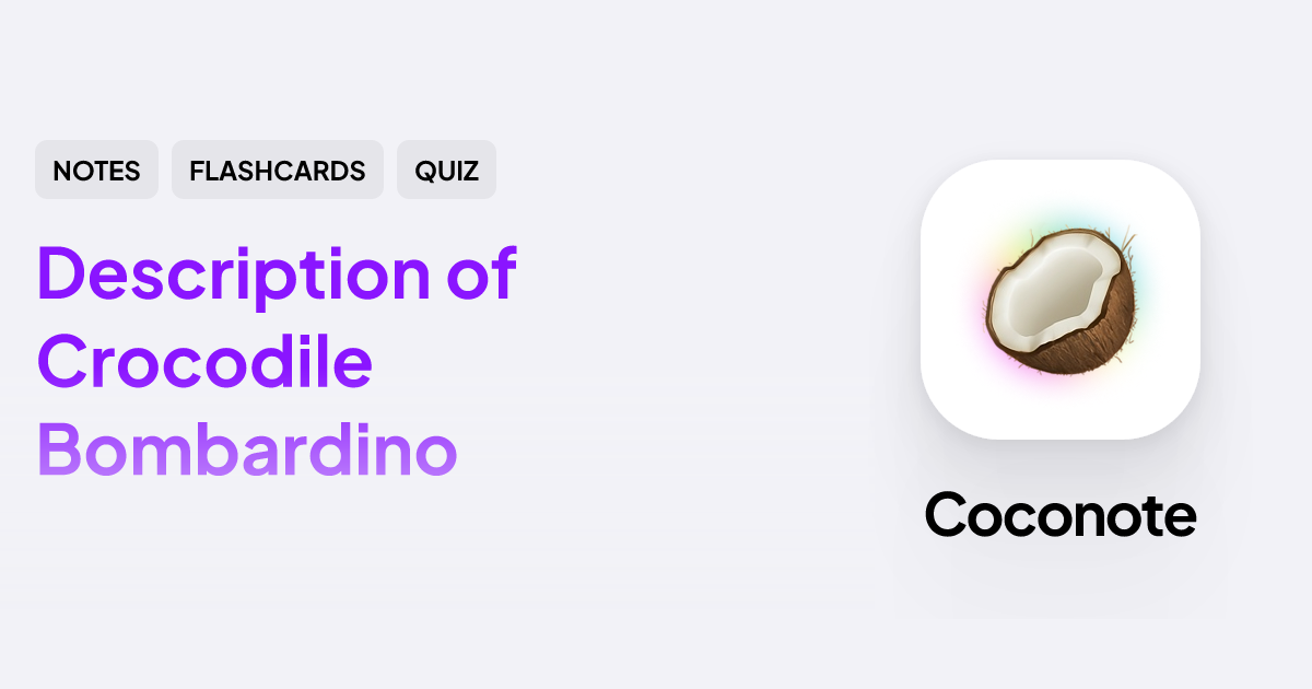 Description of Crocodile Bombardino | Coconote