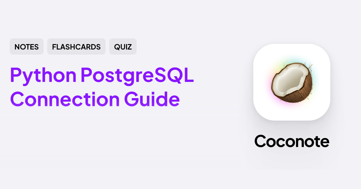 Python PostgreSQL Connection Guide | Coconote