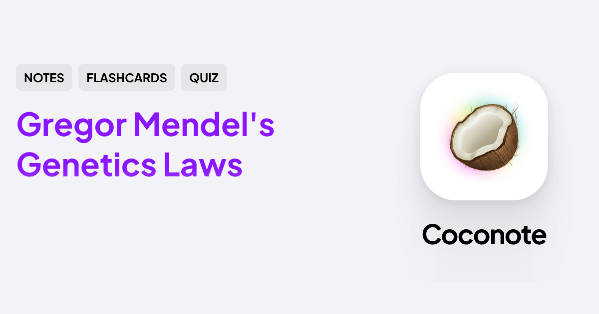 Gregor Mendel's Genetics Laws | Coconote