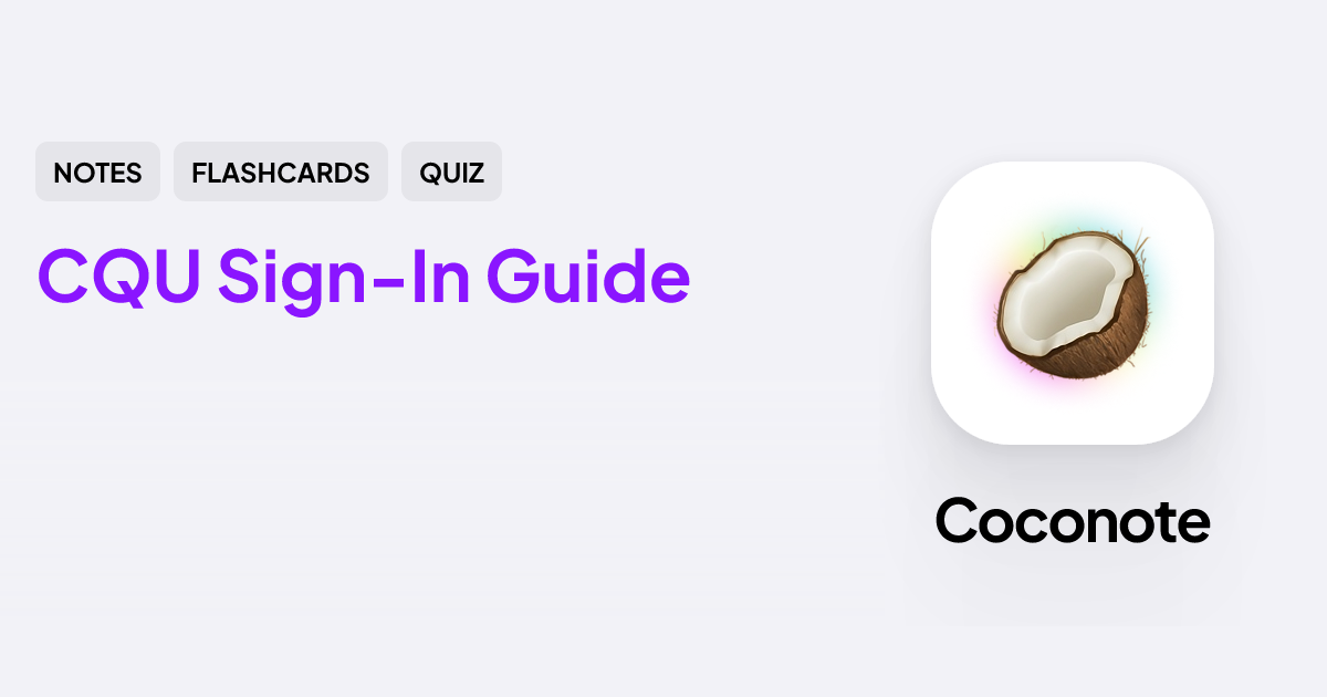 CQU Sign-In Guide | Coconote