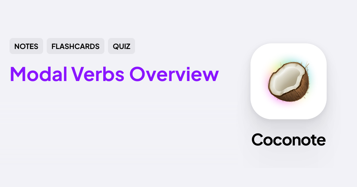 Modal Verbs Overview | Coconote