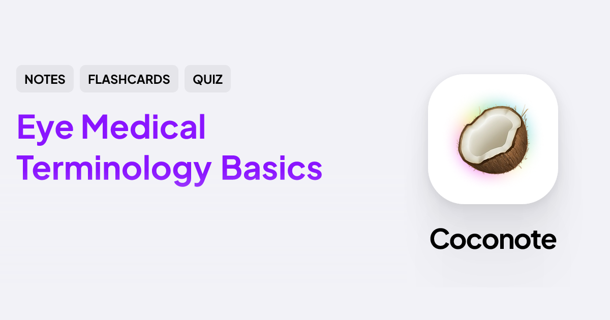 Eye Medical Terminology Basics | Coconote