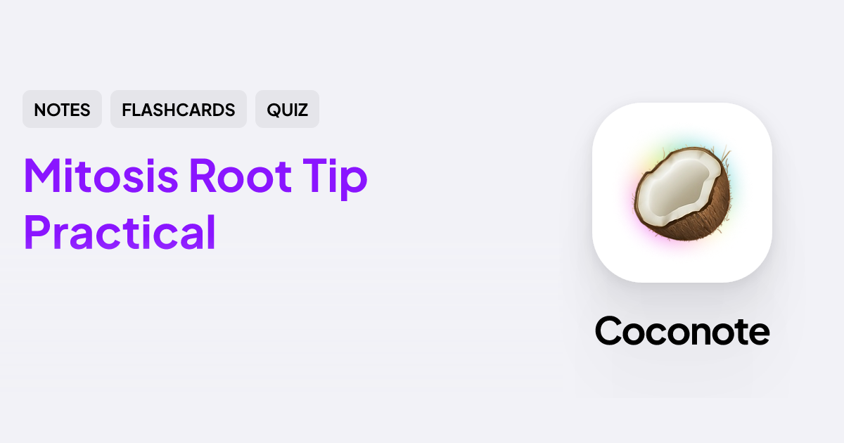 Mitosis Root Tip Practical | Coconote