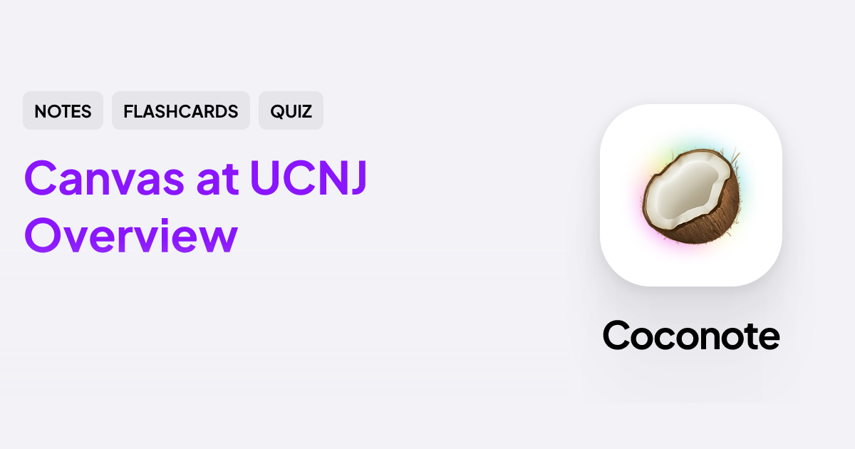 Canvas at UCNJ Overview | Coconote