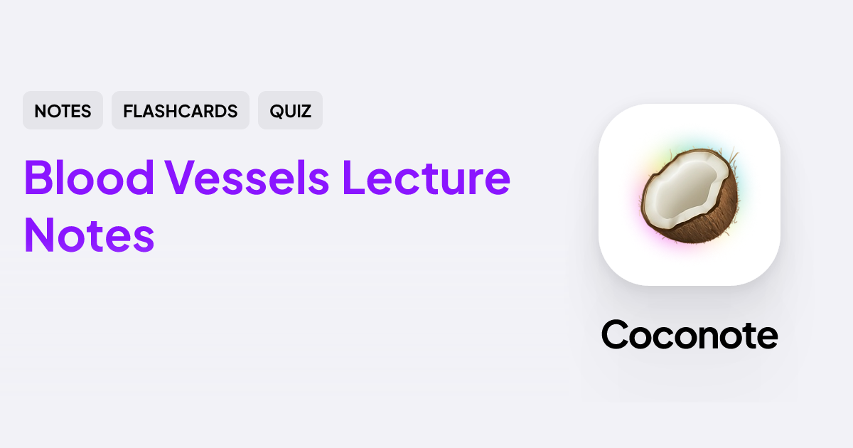 Blood Vessels Lecture Notes