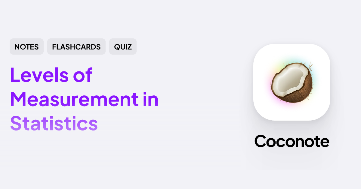 Levels of Measurement in Statistics | Coconote