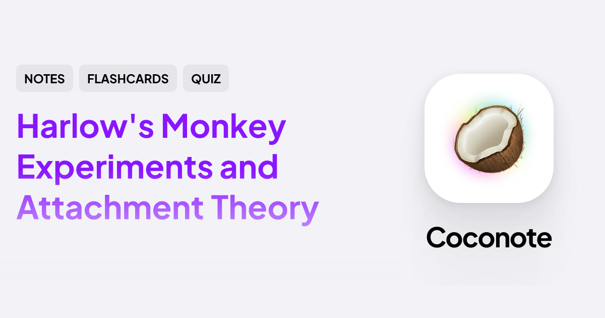Harlow's Monkey Experiments and Attachment Theory | Coconote