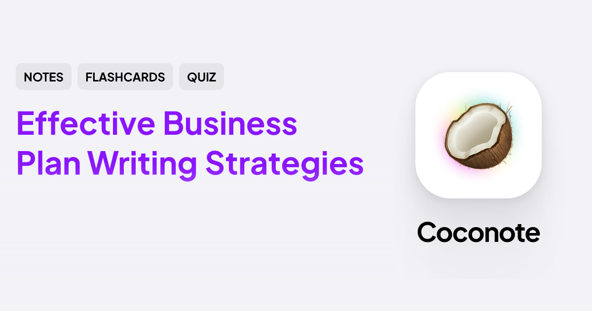 Effective Business Plan Writing Strategies | Coconote