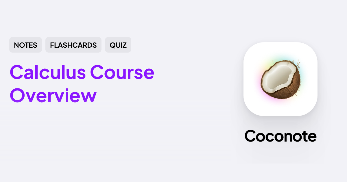 Calculus Course Overview | Coconote