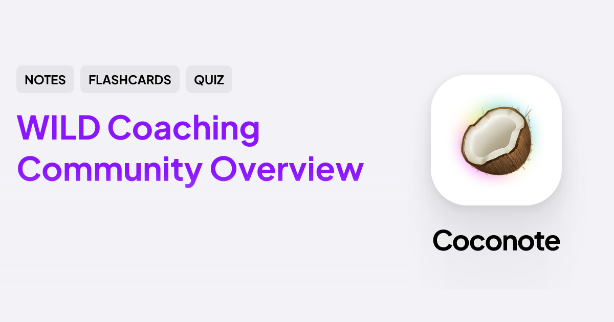 WILD Coaching Community Overview | Coconote