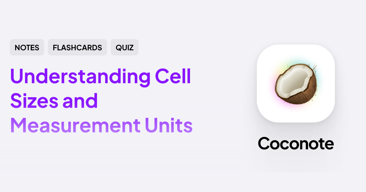 Understanding Cell Sizes and Measurement Units | Coconote