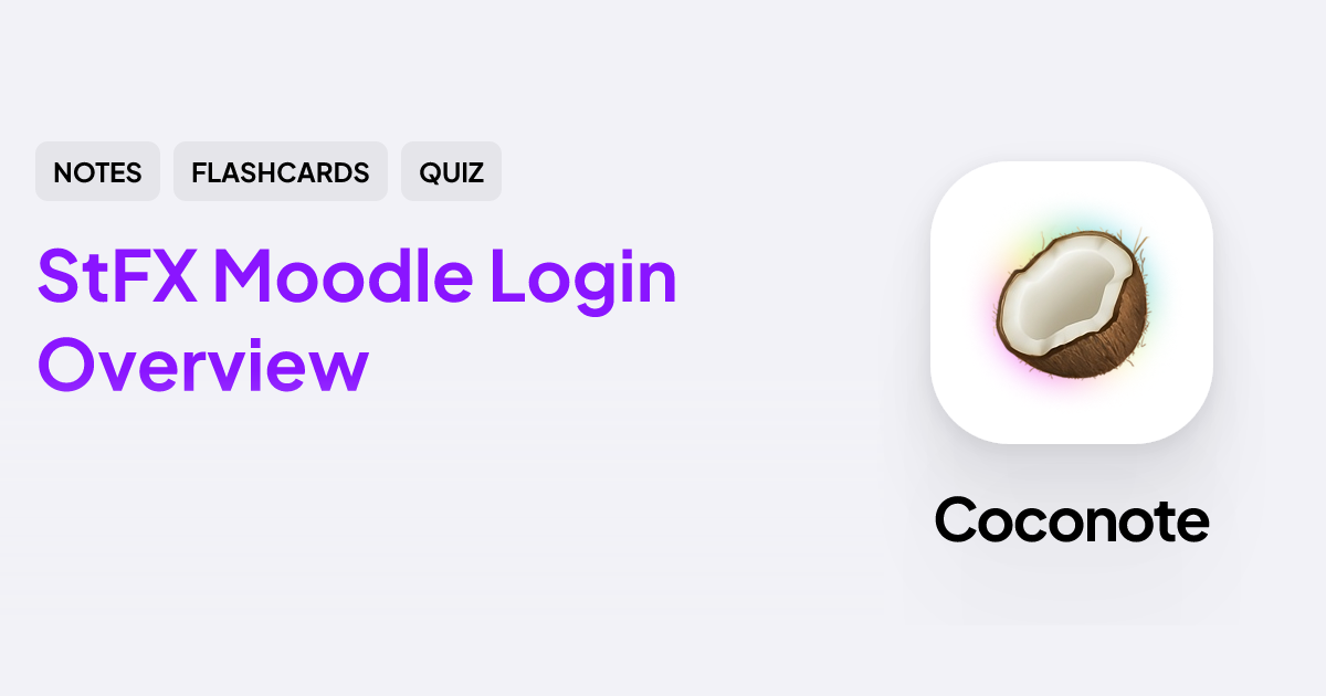StFX Moodle Login Overview | Coconote