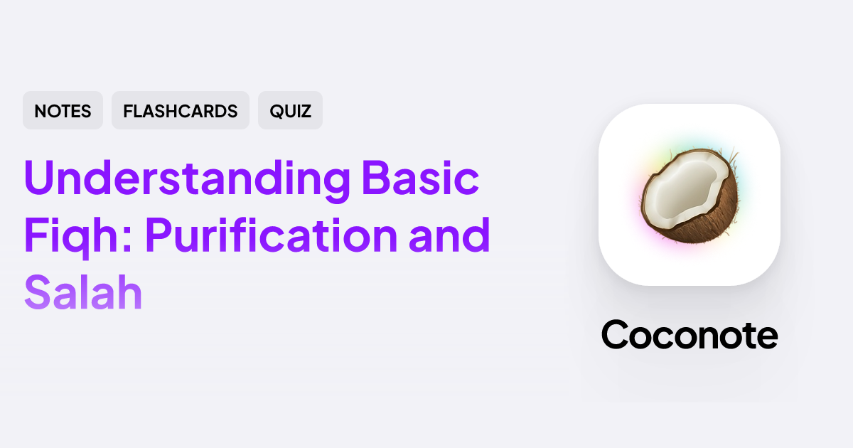 Understanding Basic Fiqh: Purification and Salah | Coconote