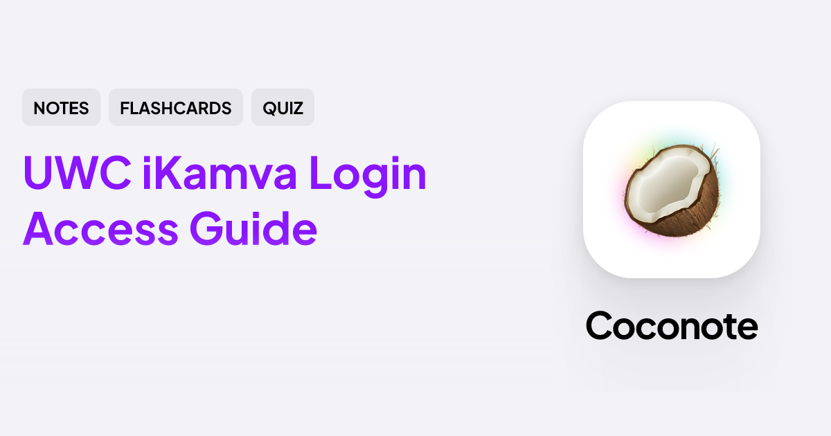 UWC iKamva Login Access Guide | Coconote