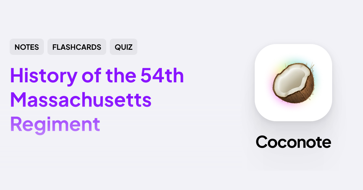 History of the 54th Massachusetts Regiment | Coconote